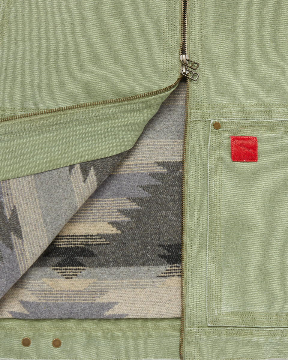 Pony Collar Work Jacket Washed Olive – FUGAZI®