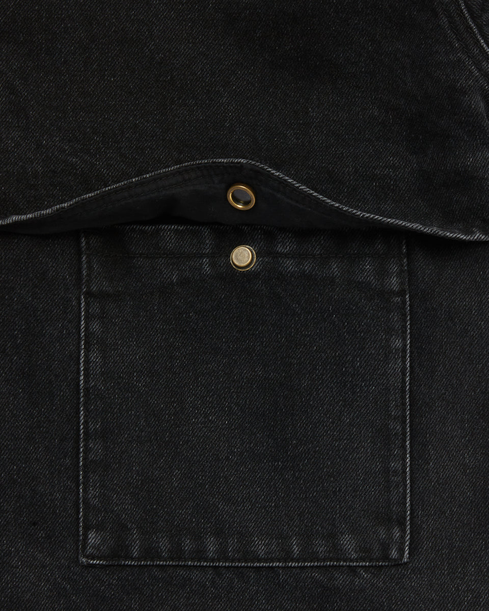 Western Snap Denim Jacket Washed Black – FUGAZI®